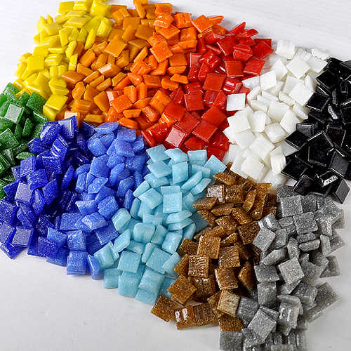 1cm Glass Mosaic Craft Tiles - Perfect for Hobby Projects