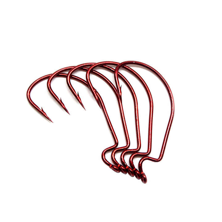 Luya Wide Belly Curved Crank Hook for Bass Fishing Soft Bait Barb Sharp ...