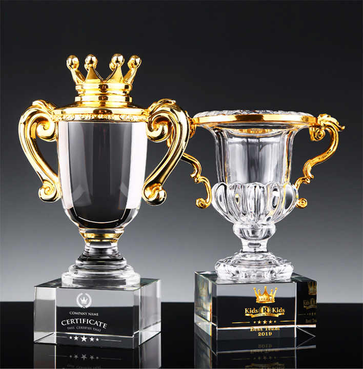ADL New Design Elegant Metal Crystal Crown Trophy Awards