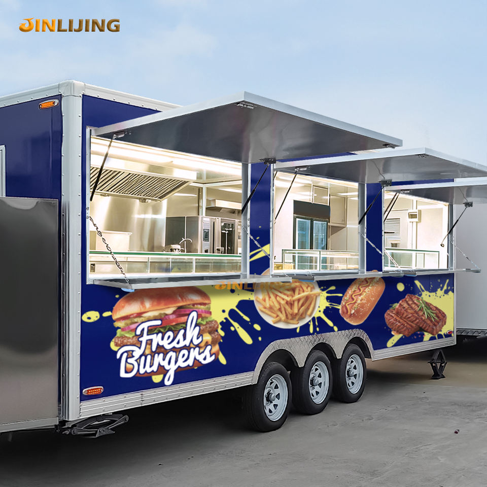 JINLIJING Custom 6m Coffee Cart Van Snack Pizza BBQ Truck