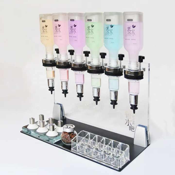 Glass Perfume Bottles Dispenser with 6 Heads for Perfume Bar - OEM