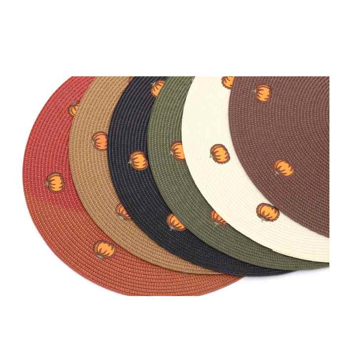 Christmas Holiday Decorative Plastic Table Mat Pumpkin Embroidery Plum ...