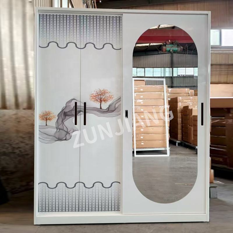 Modern Custom 3-Door Steel Wardrobe with Sliding Doors Freestanding ...