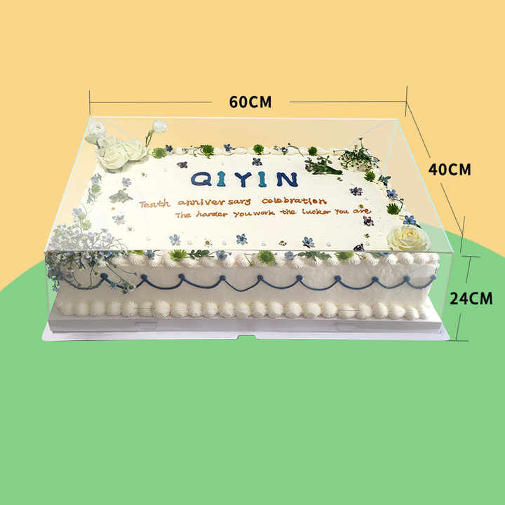 Rectangle Plastic clear Transparent Strong Wedding big Cake Boxes ...