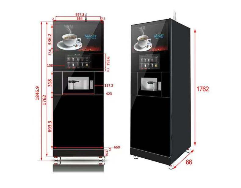Protein Shake Vending Machine Dual Screen Auto Mix Self Clean 7 Hoppers ...