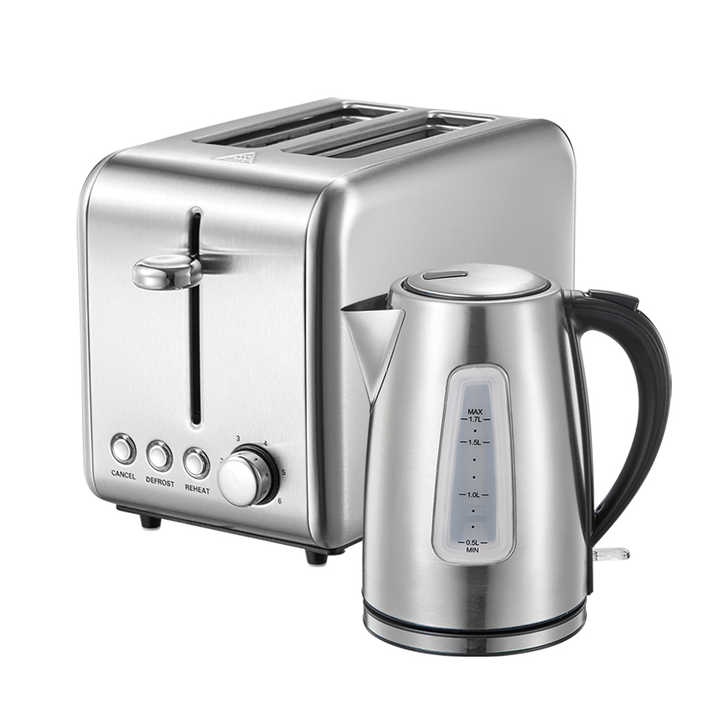 Retro Toaster and Water Kettle Home Appliance Sets Stainless Steel ...