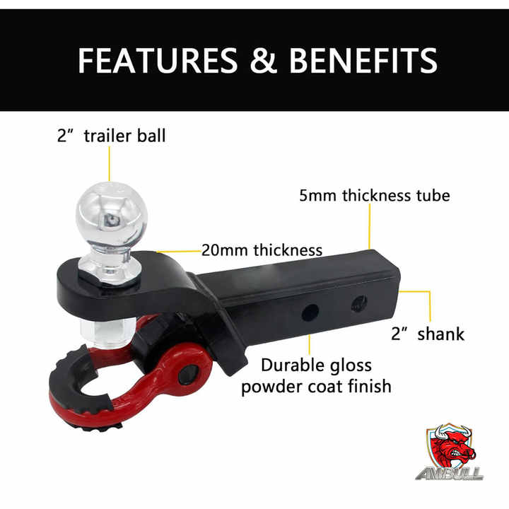 Ambull Top Heavy Duty Forged Towing Accessories 4x4 Recovery Hitch ...