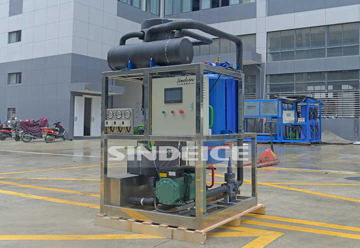 SINDEICE 1 Ton Commercial Tube Ice Making Machine Complete Cylindrical ...