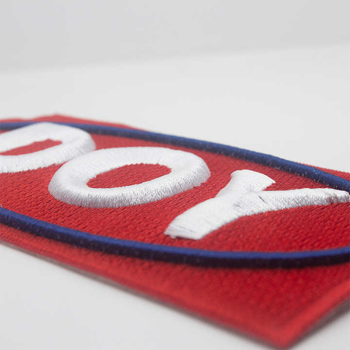 Cheap Custom 3D Puff Letter Logo Iron on Embroidery Badges