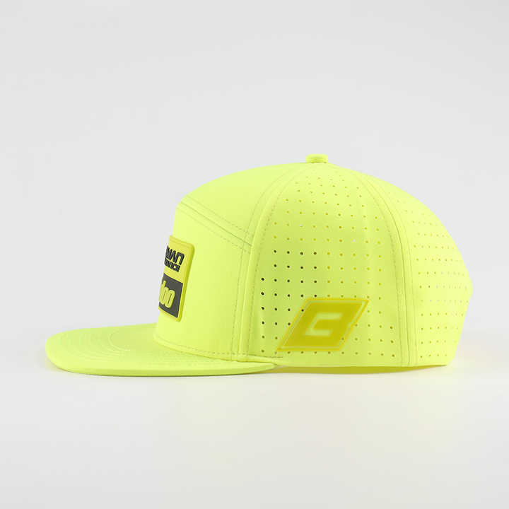 Custom Pvc Logo 6 Panel Structured Baseball Cap Laser Cut Mesh Ball Cap ...