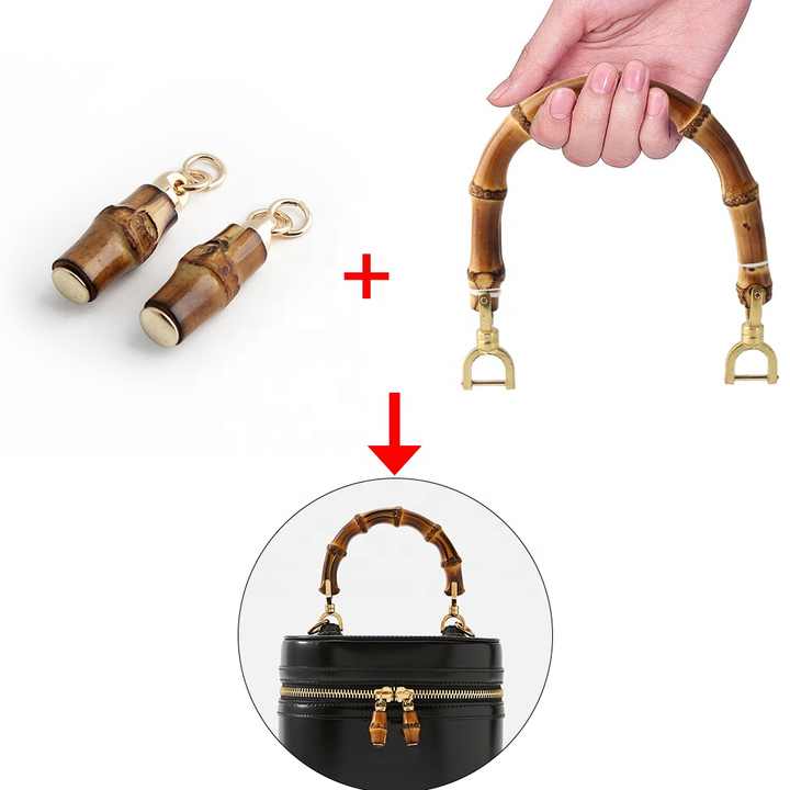 Polished Real Bamboo Handle Zipper Pull Tab Connector