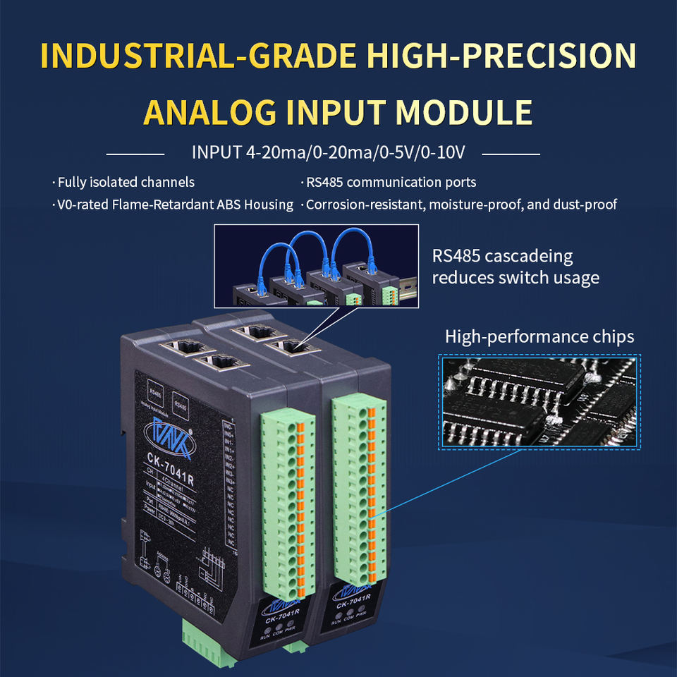 4-Ch Industrial Analog Input Module High Precision A/D Converter for ...