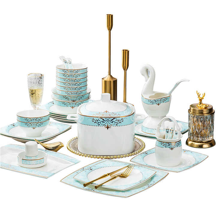 58PCS Sustainable Luxury Dinnerware Sets - Eco-friendly