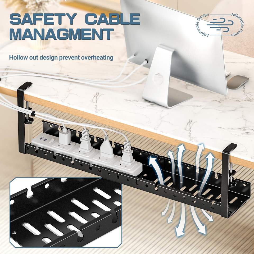 Multifunctional Cable Management Tray - No Drilling Required