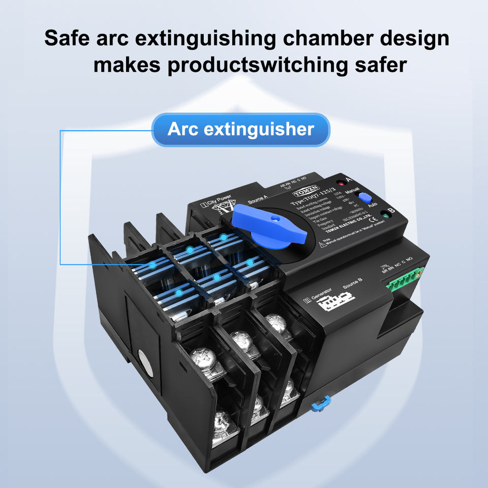 TOMZN Din Rail 3 Phase ATS 3P 63A 100A 110V 120V Switch