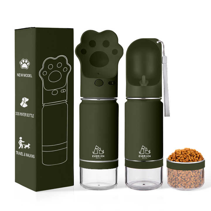 3 in 1 Double Layer 18/8 Stainless Steel Insulated Flask Dog Water ...