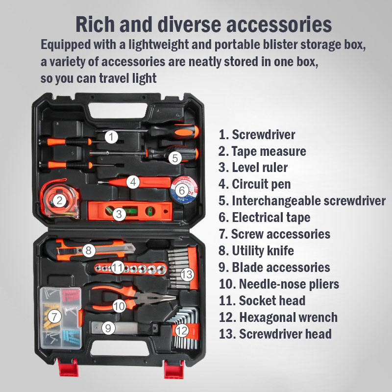Household Tool Box Set - Complete Multifunctional Tools