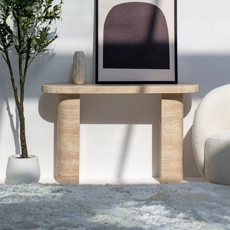 Natural Travertine Modern Luxury Living Room Console Table Home Wall ...