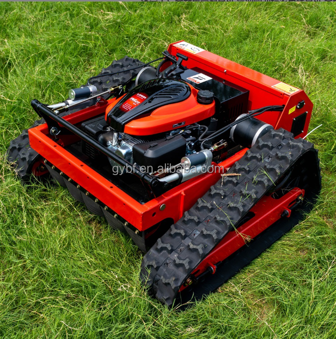 Crawler Remote Control Lawn Mower Rubber Track Electric Grass Cutter ...