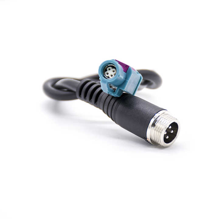 HSD Connector LVDS Cable 4 Pin Z Type to GX12 4P Female Aviation Cable ...