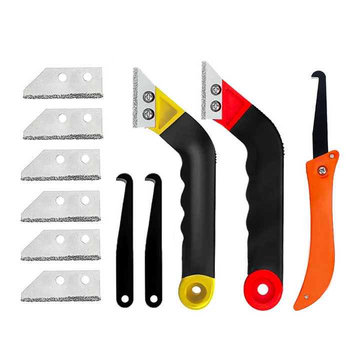 11-Piece Tungsten Steel Tile Seam Cleaner and Grout Scraper Set ...