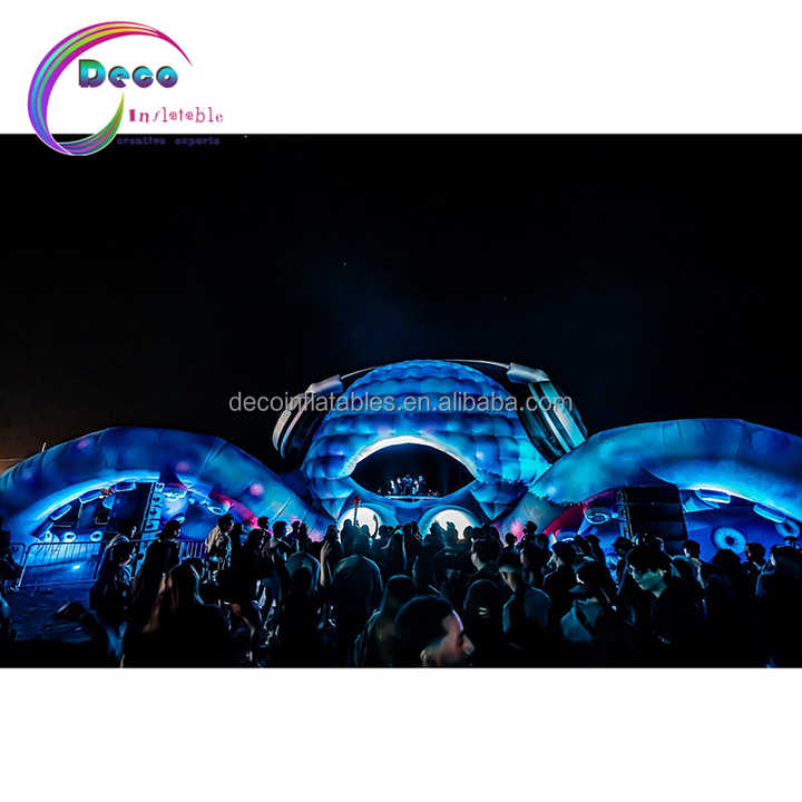 10 M Wide Inflatable Octopus Stage with LED Lights for Events