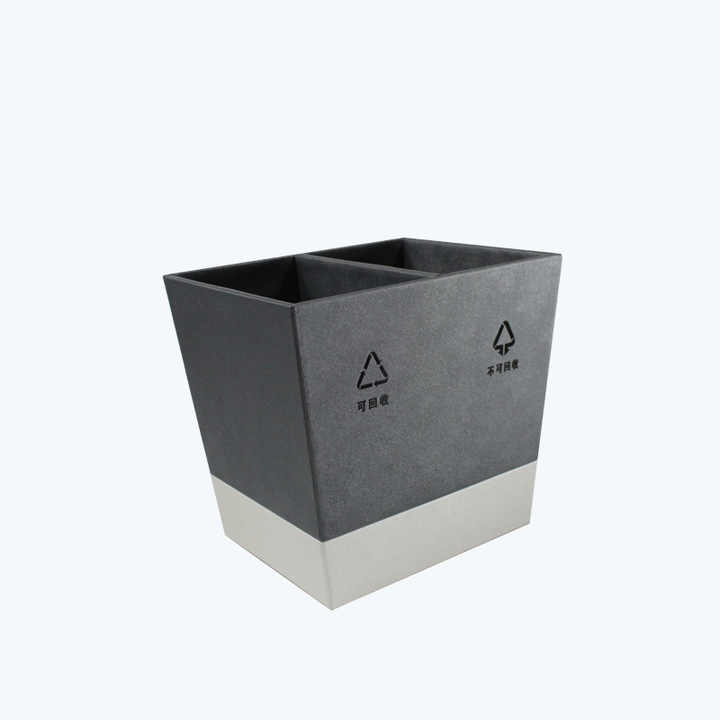 Home Hotel Faux Restaurant Use Trash Bin Leather Dustbin Garbage Waste ...