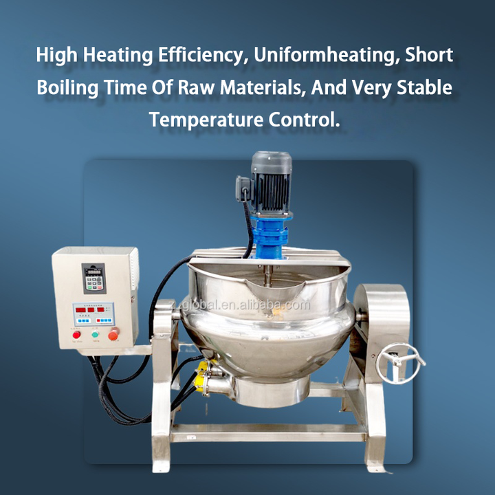 High Quality Jacketed Steam Kettle 500L Gas Heating 200l Steam Jacketed ...