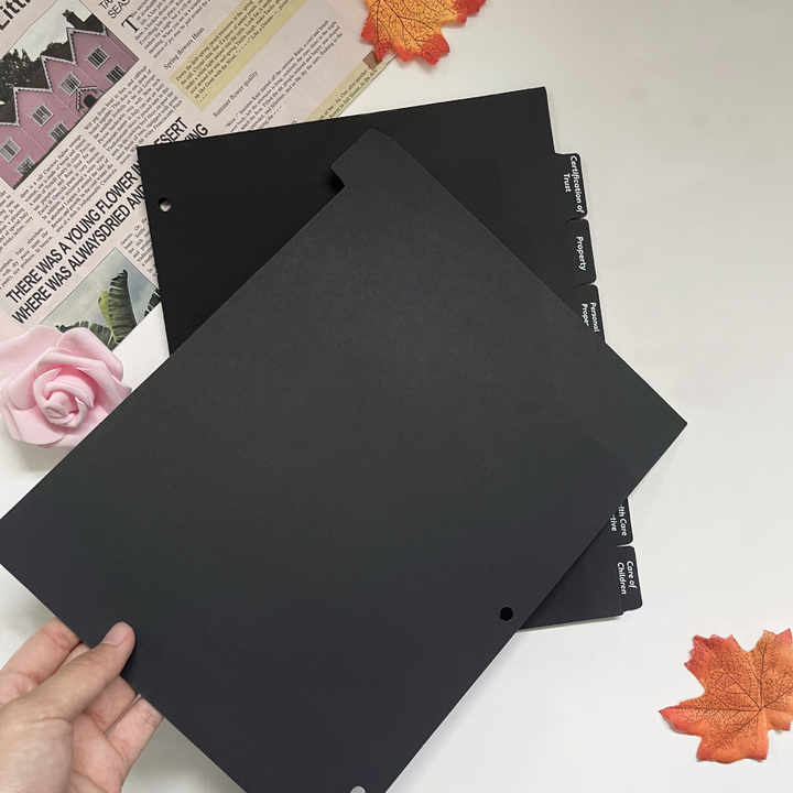 Removable A4 Paper Indexing Pages Separator Custom 3 Ring Binder Tab ...