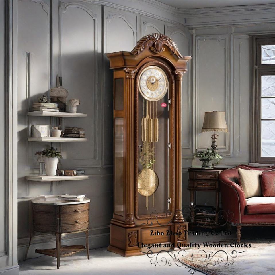 Elegant Wooden Grandfather Clock with German Import Movement - Luxury ...