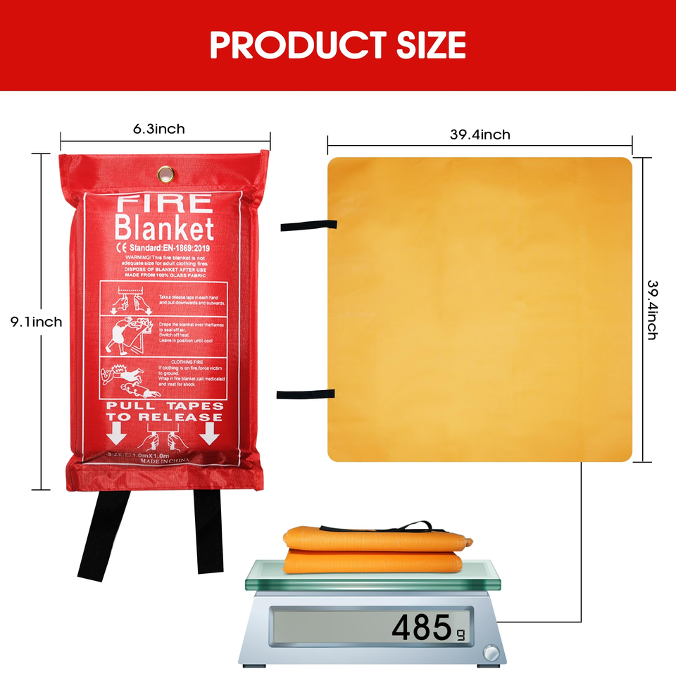 Huarui 1m*1m Emergency Silicone Fire Blanket Safety Glass Fiber ...