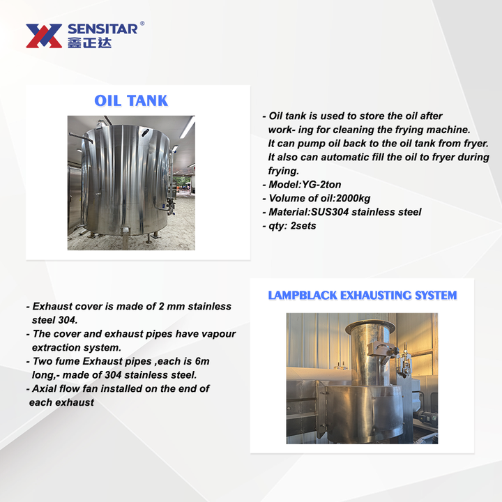 Sensitar 300kg/h Deep Pressure Fryer Food-Grade Oil Filtration Crispy ...