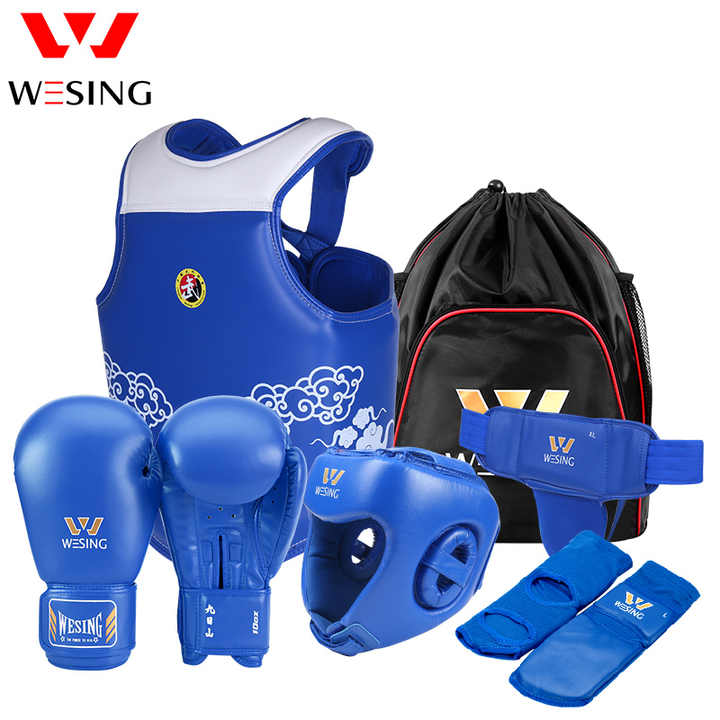 WESING PU Leather Sparring Gear Set for Wushu Sanda