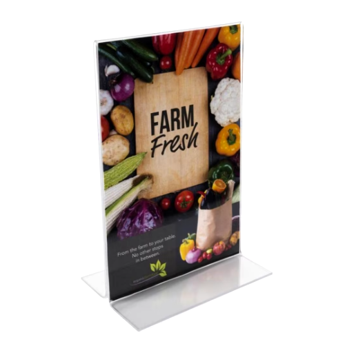 Custom A5 Desk Display Card Stand 3mm Thick UV Printed Acrylic Table ...