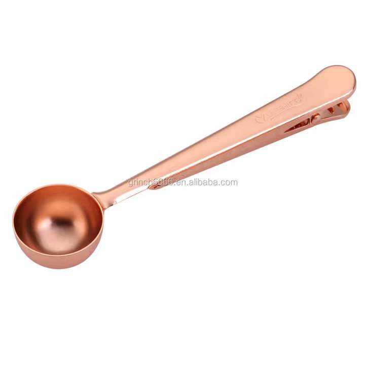 2026 NEW Metal Coffee Bean Measuring Scoop Stainless Steel Rose Gold ...