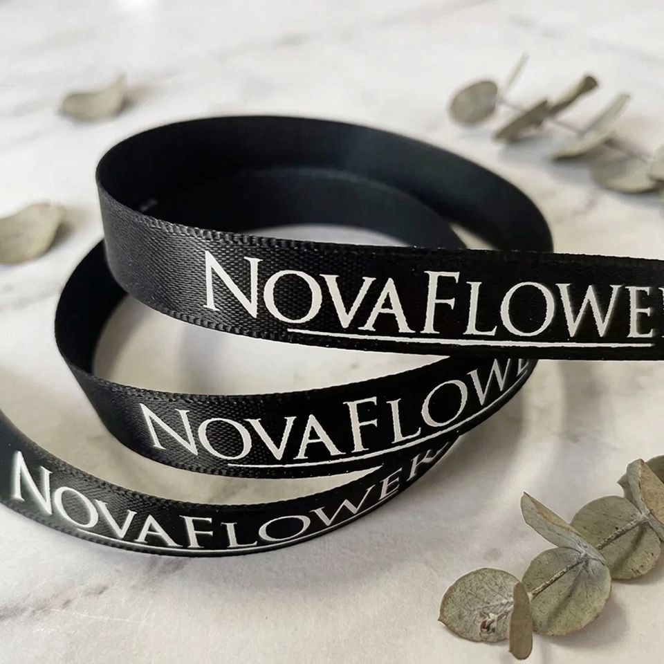 Custom Printed Design Single Face Satin Ribbon Personalized Brand Name ...