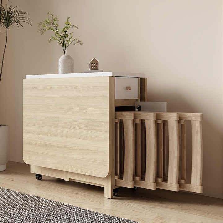 Space-saving Wooden Folding Dining Table - Multifunctional