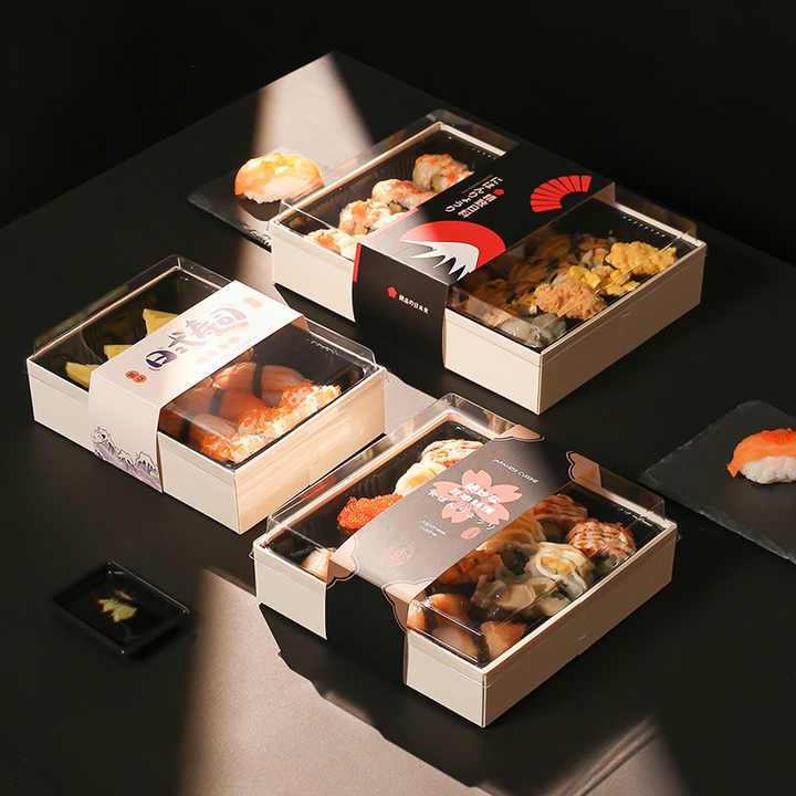 Recyclable Wooden Sushi Boxes - Customizable & Logo Printing