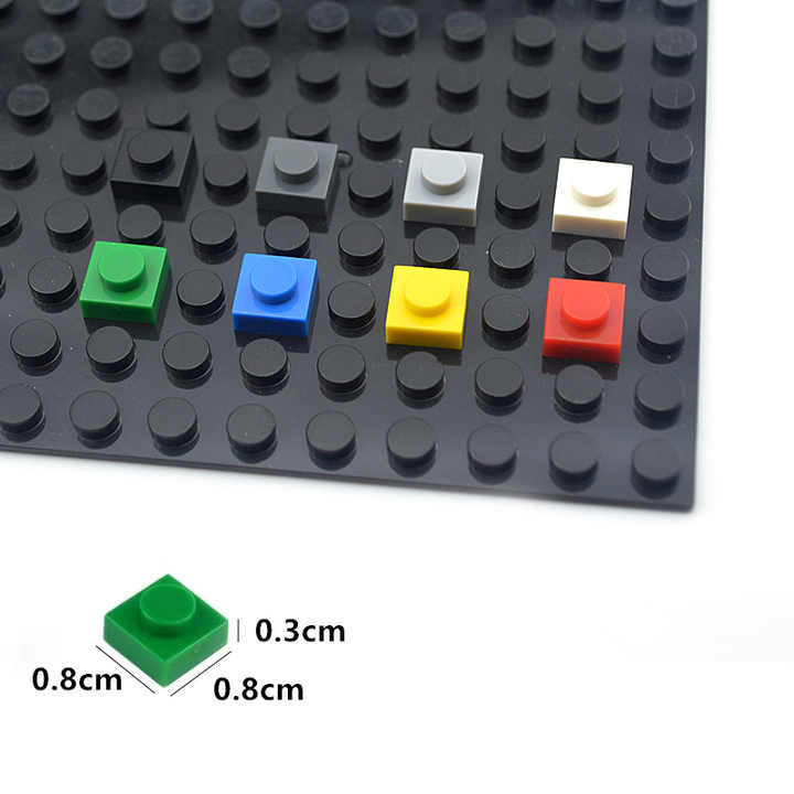 500pcs/lot 100g Plate 1x1 Building Block MOC Parts DIY Pixel Art QR ...