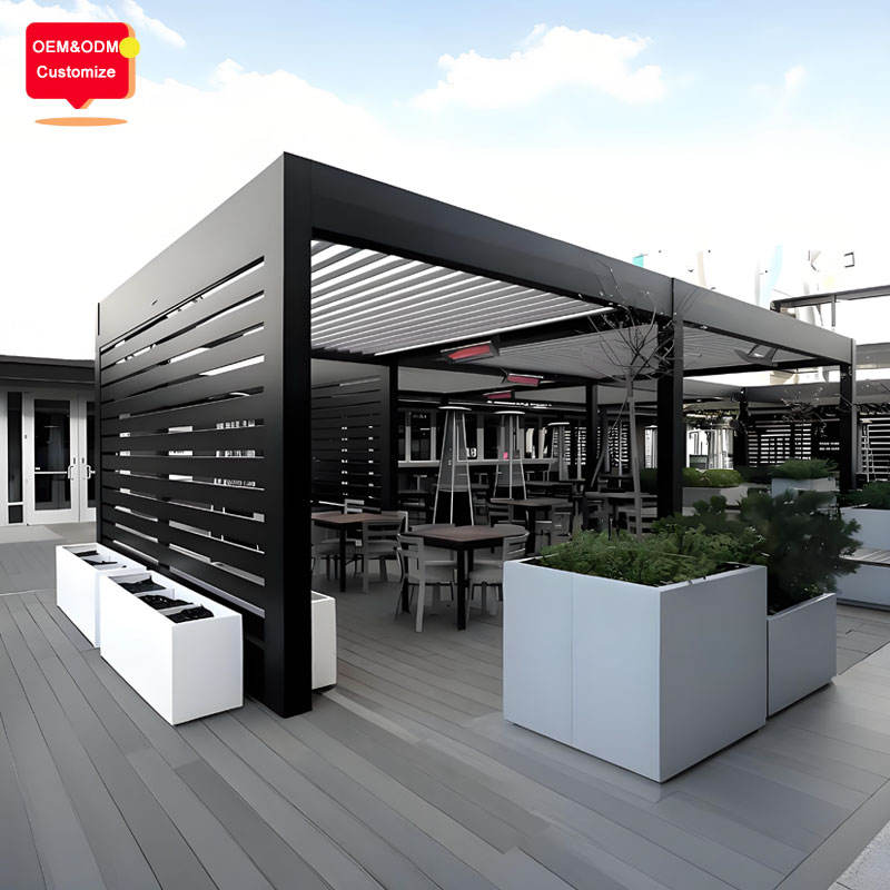 4x6 Modern Aluminum Bioclimatica Gazebo Louvre Smart Automatic Louvered ...