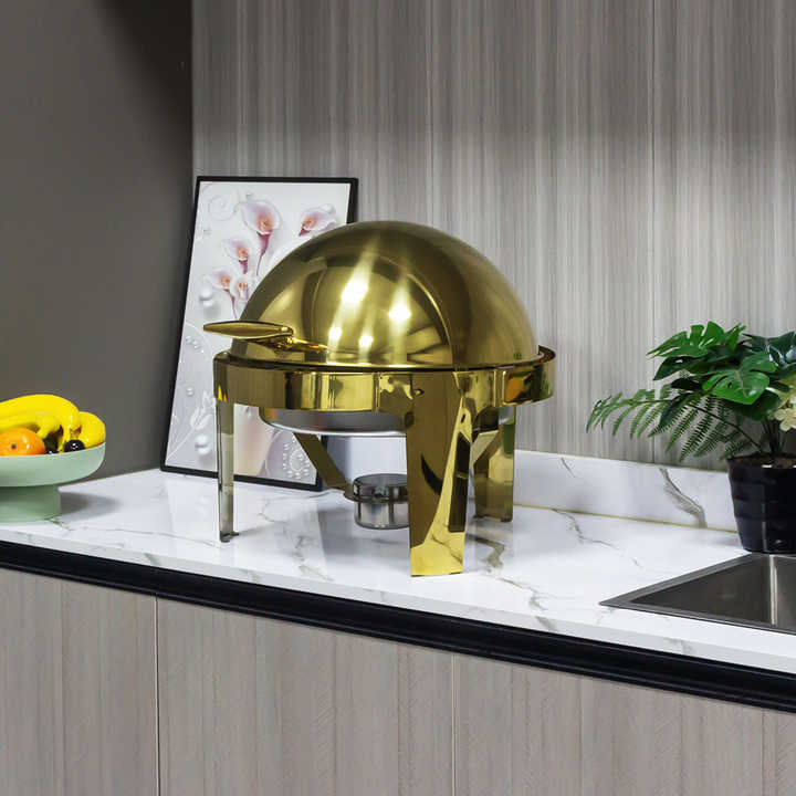 Luxury Gold Roll Top Chafing Dishes - Perfect for Catering