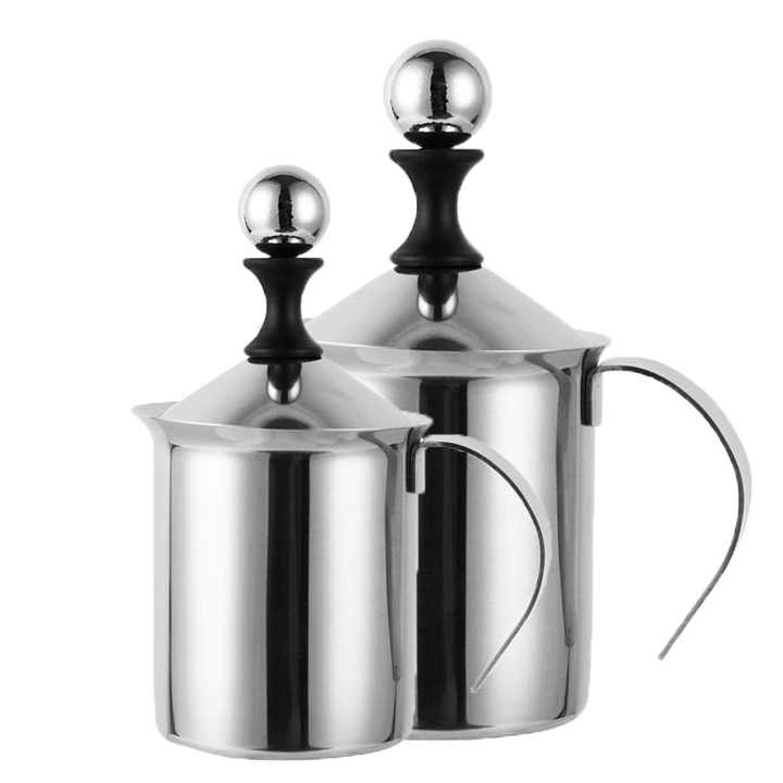 Manual Hand Pump Milk Frother & Creamer Milk Mug Great Stainless Steel ...