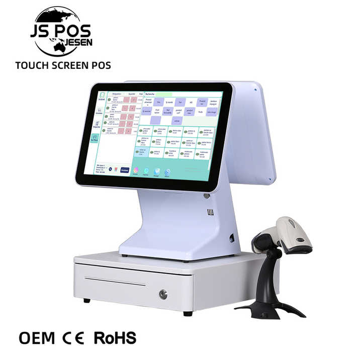 POS System Cash Register Terminal with 15.6'' Touch Screen and 15.6 ...