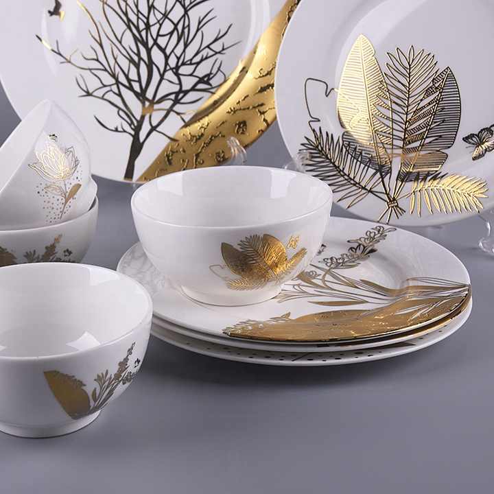 Luxury European Fine Dining Ceramic Dinnerware Eco-Friendly White ...