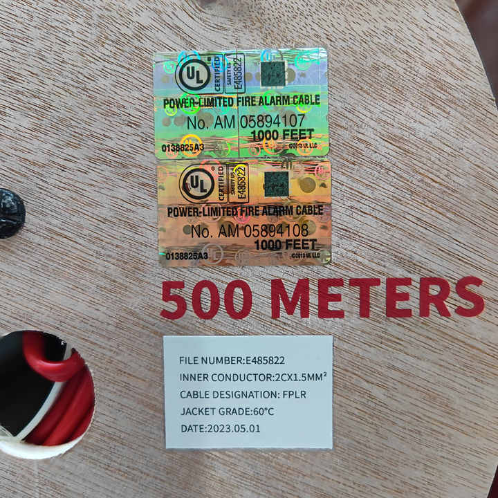 UL FPL FPLR FPLP Fire Copper Alarm Cable 1.5mm*2c 1mm*2c 100m 305m 500M ...