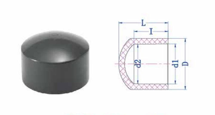 UPVC CPVC ANSI Standard Industrial Piping Cap for PBC Electronic Water ...