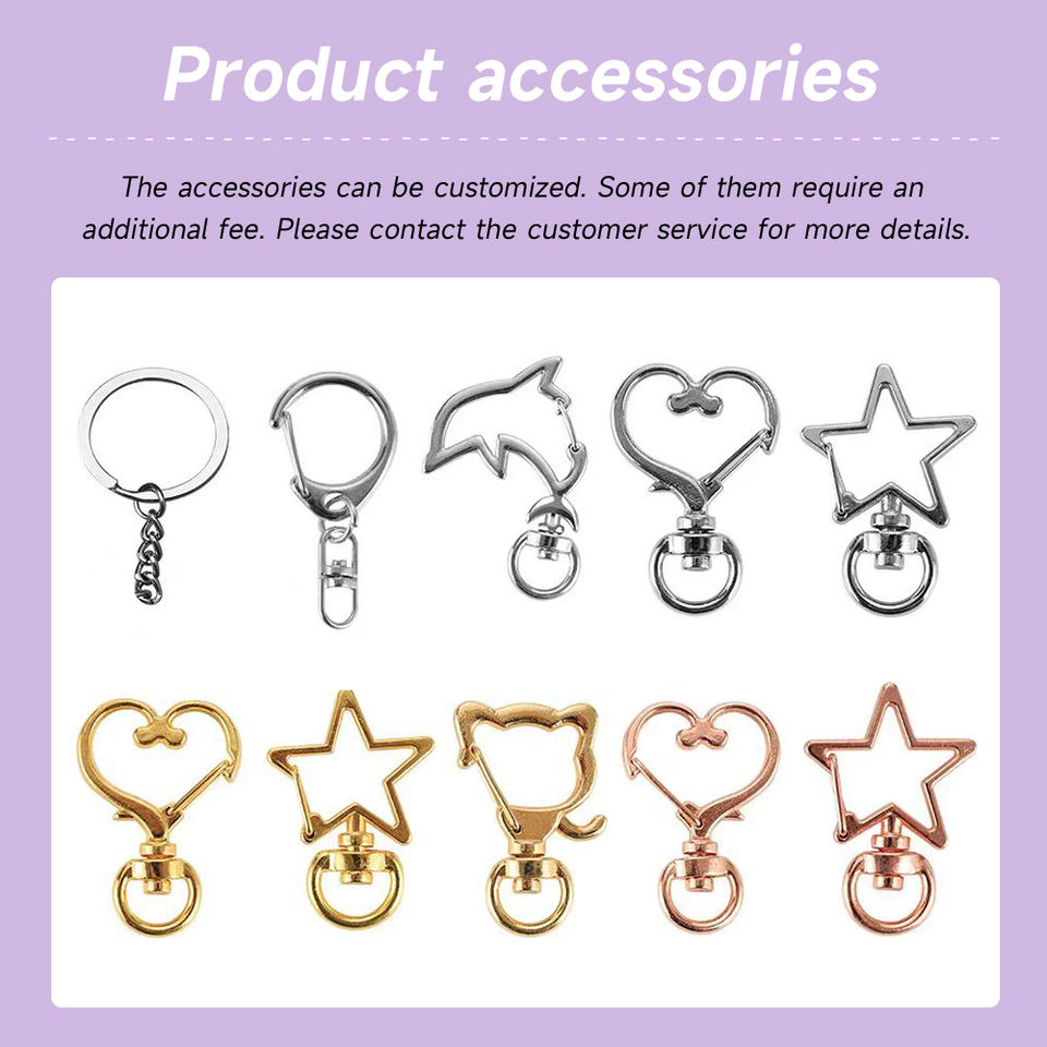 Custom UV Printed Logo Crystal Cutting Epoxy Acrylic Charm Plastic Key ...