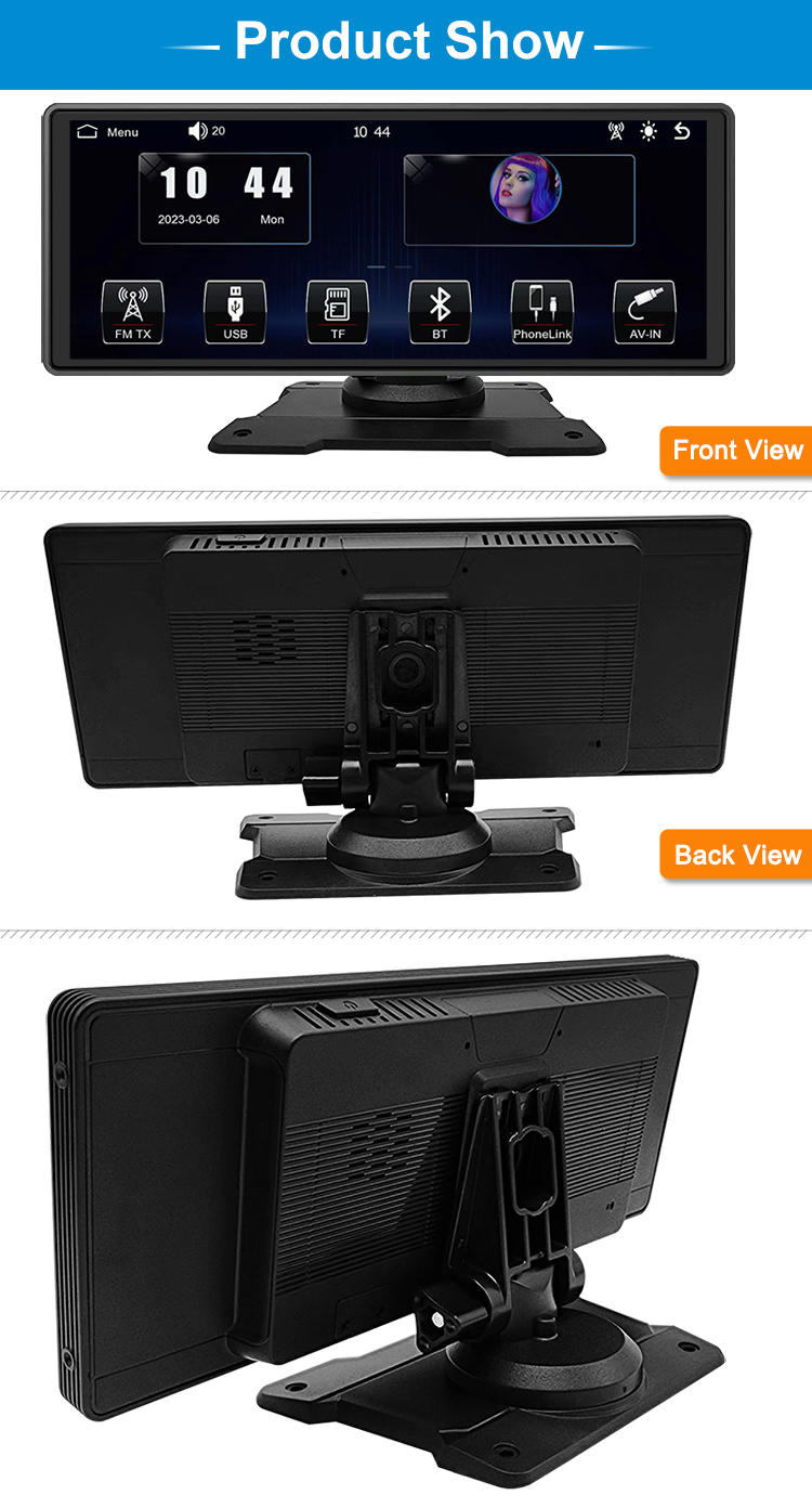 9.3 inch wireless carplay portable navigation monitor car radio video ...