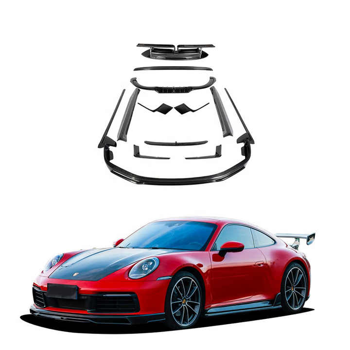 Dry Carbon Body Kit for Porsche 911 992 Upgrade TKT Style Front Lip ...