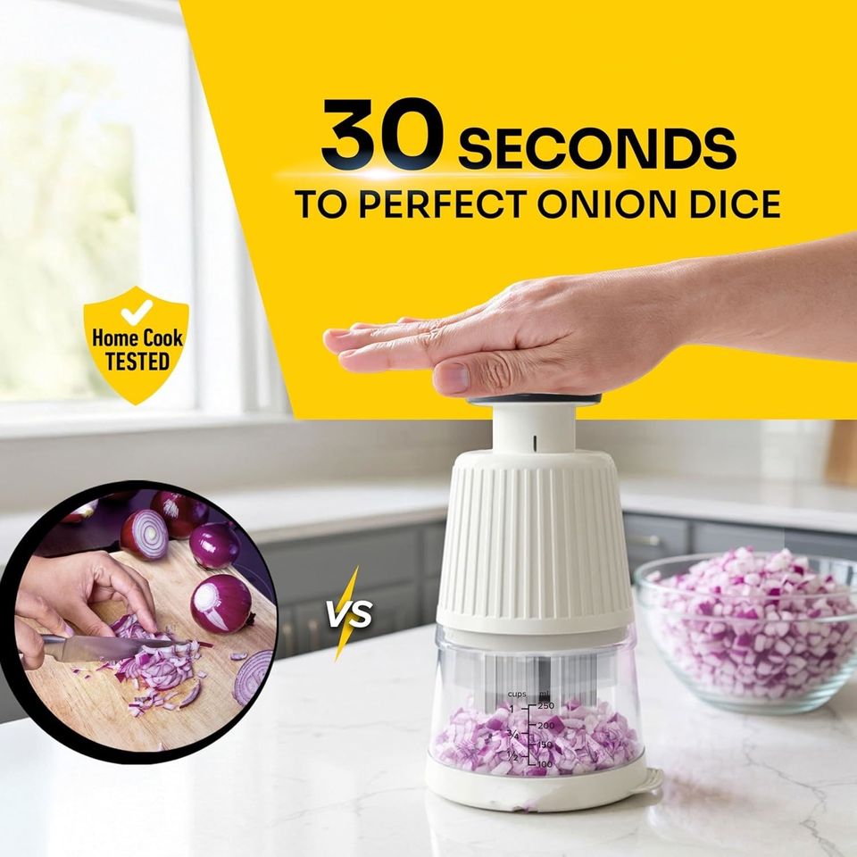 UltraChop Push Food & Vegetable Chopper, Heavy-Duty Stainless Steel ...